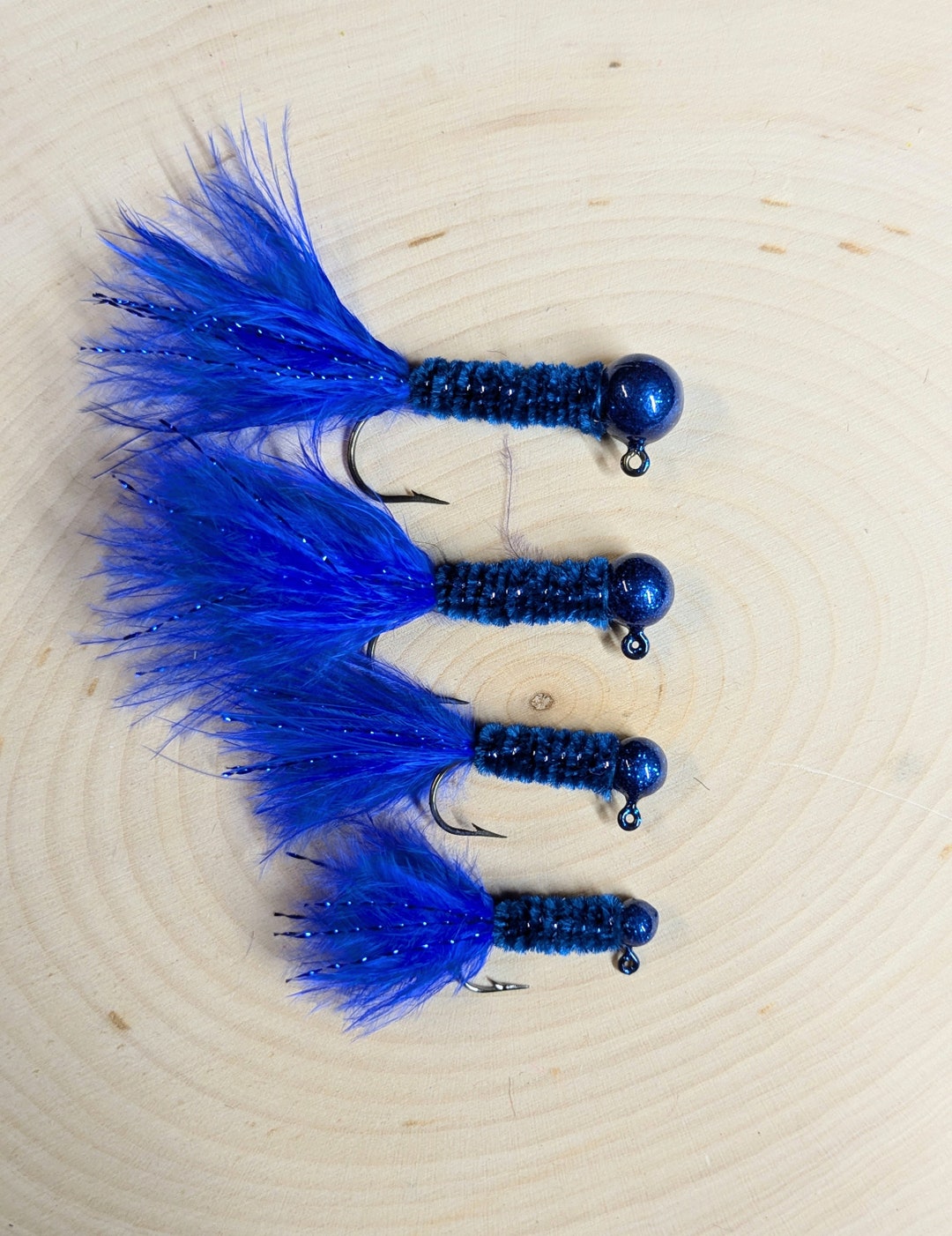 Sapphire Blue Crappie/bass Jig #95 5 per Pack 4 Sizes 2 Hook Styles ...