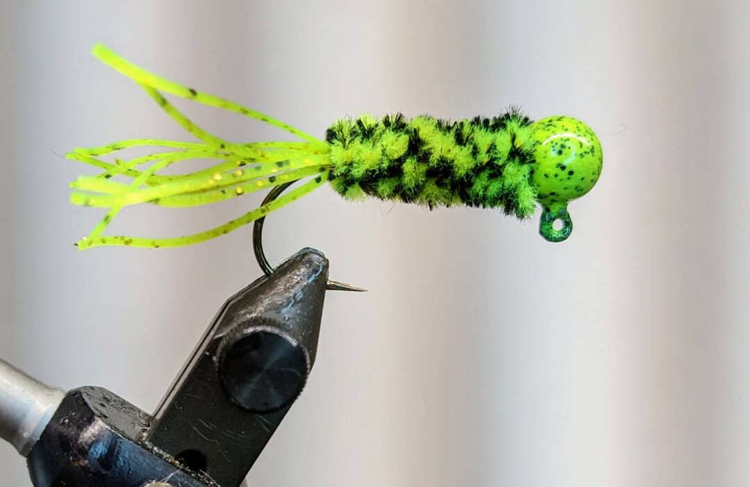 Chartreuse Pepper Crappie/bass Jig 5 per Pack 4 Sizes 2 Hook Styles ...