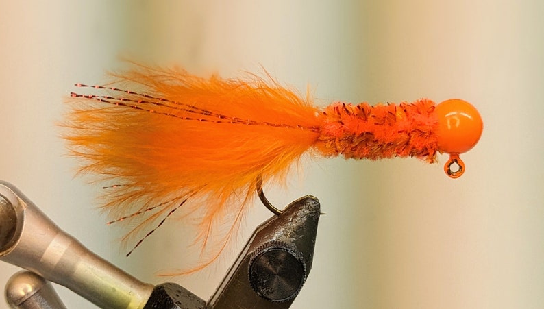Blaze Orange Crappie/bass Jig #147 5 per Pack 4 Sizes 2 Hook Styles ...