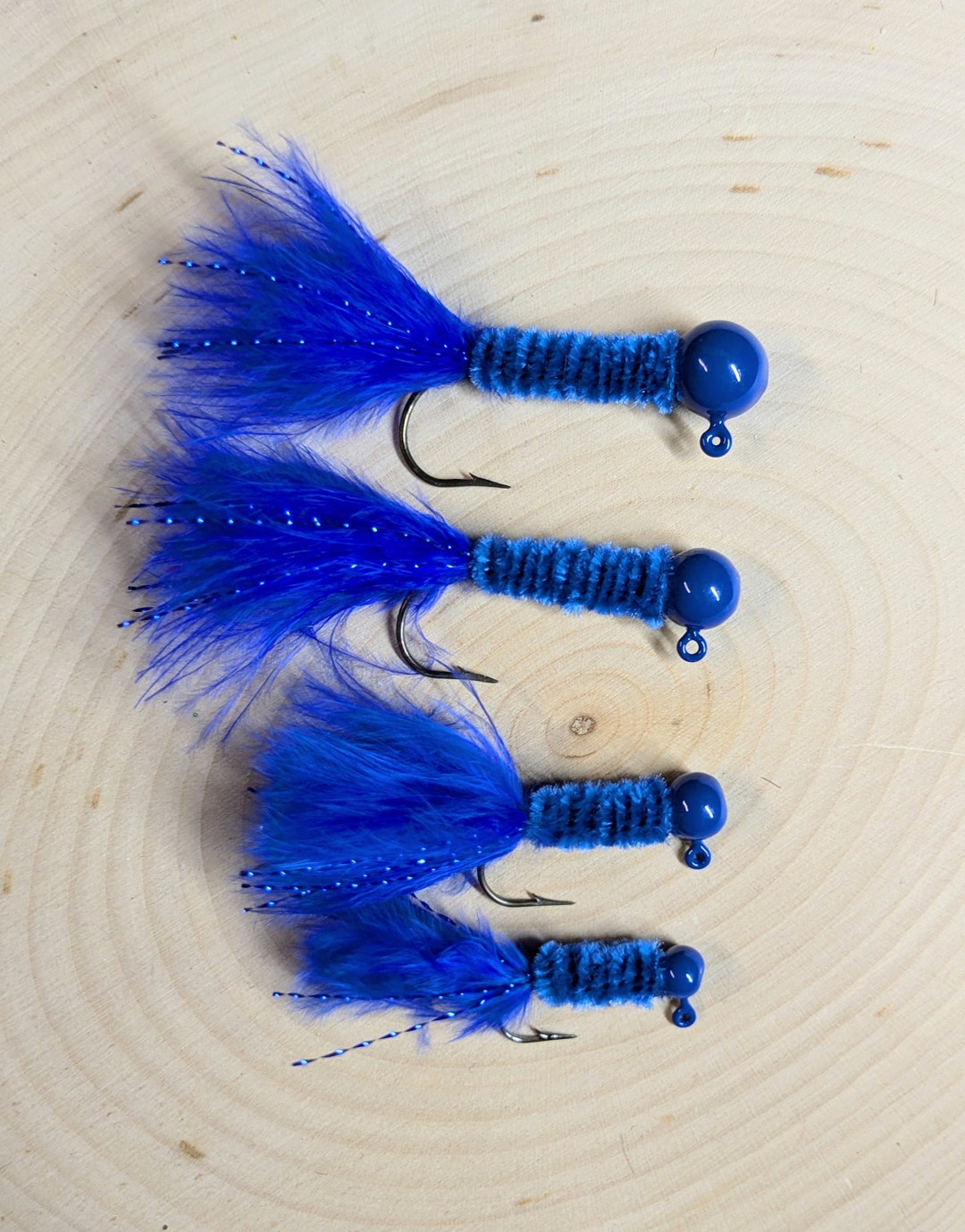 Blue Crappie/bass Jig #93 5 per Pack 4 Sizes 2 Hook Styles Available - Etsy
