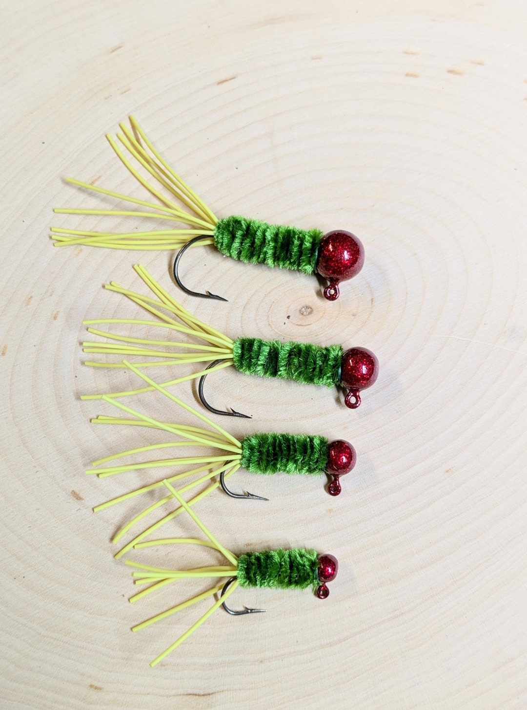 Ruby Red Crappie/bass Jig #1 5 per Pack 4 Sizes 2 Hook Styles Available ...