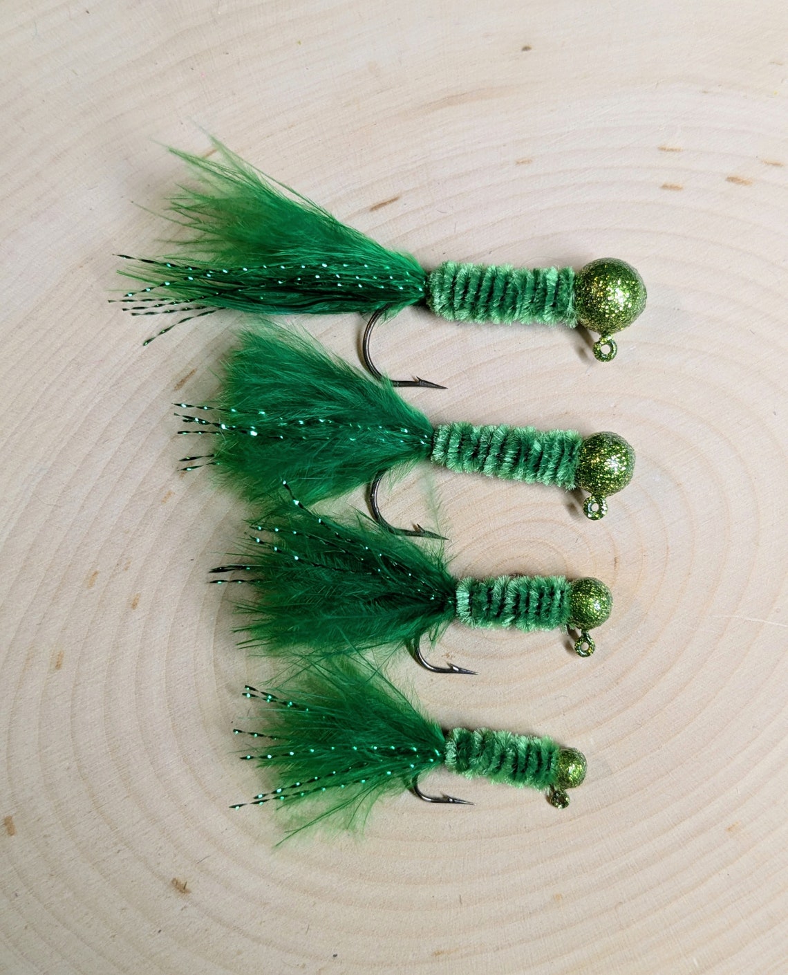 Disco Lime Crappie/bass Jig #118 5 per Pack 4 Sizes 2 Hook Styles Available - Etsy