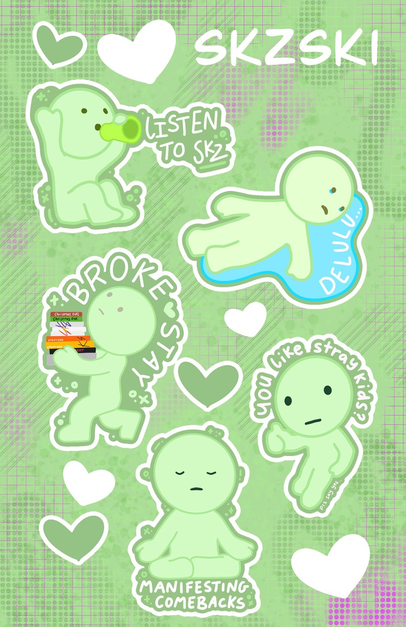 Stray Kids X Smiski Sticker Sheet | 1 X Sheet | 5 X Stickers | Kpop ...