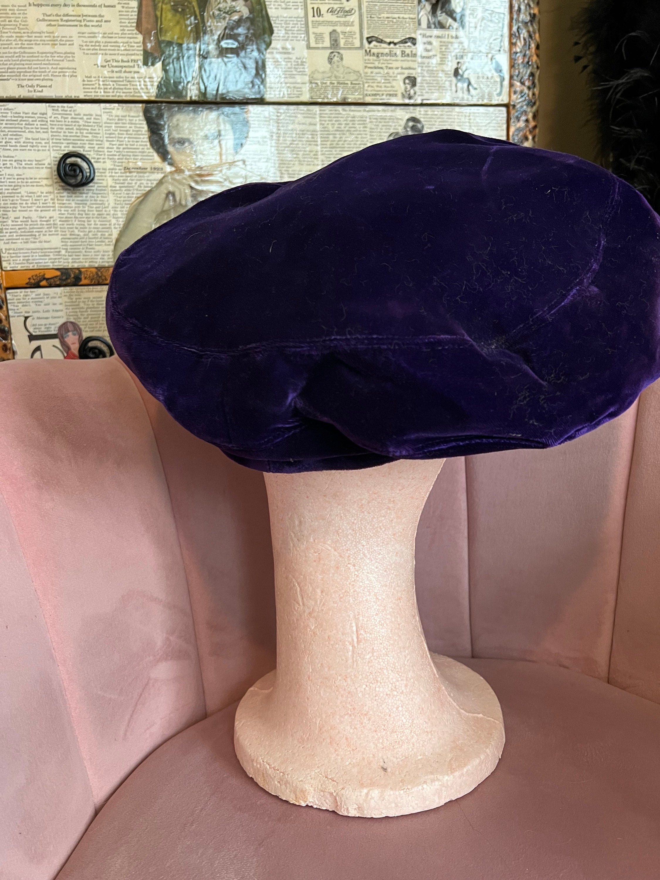 1960s Vintage Jack Mconnells Flair Purple Velvet Hat. - Etsy