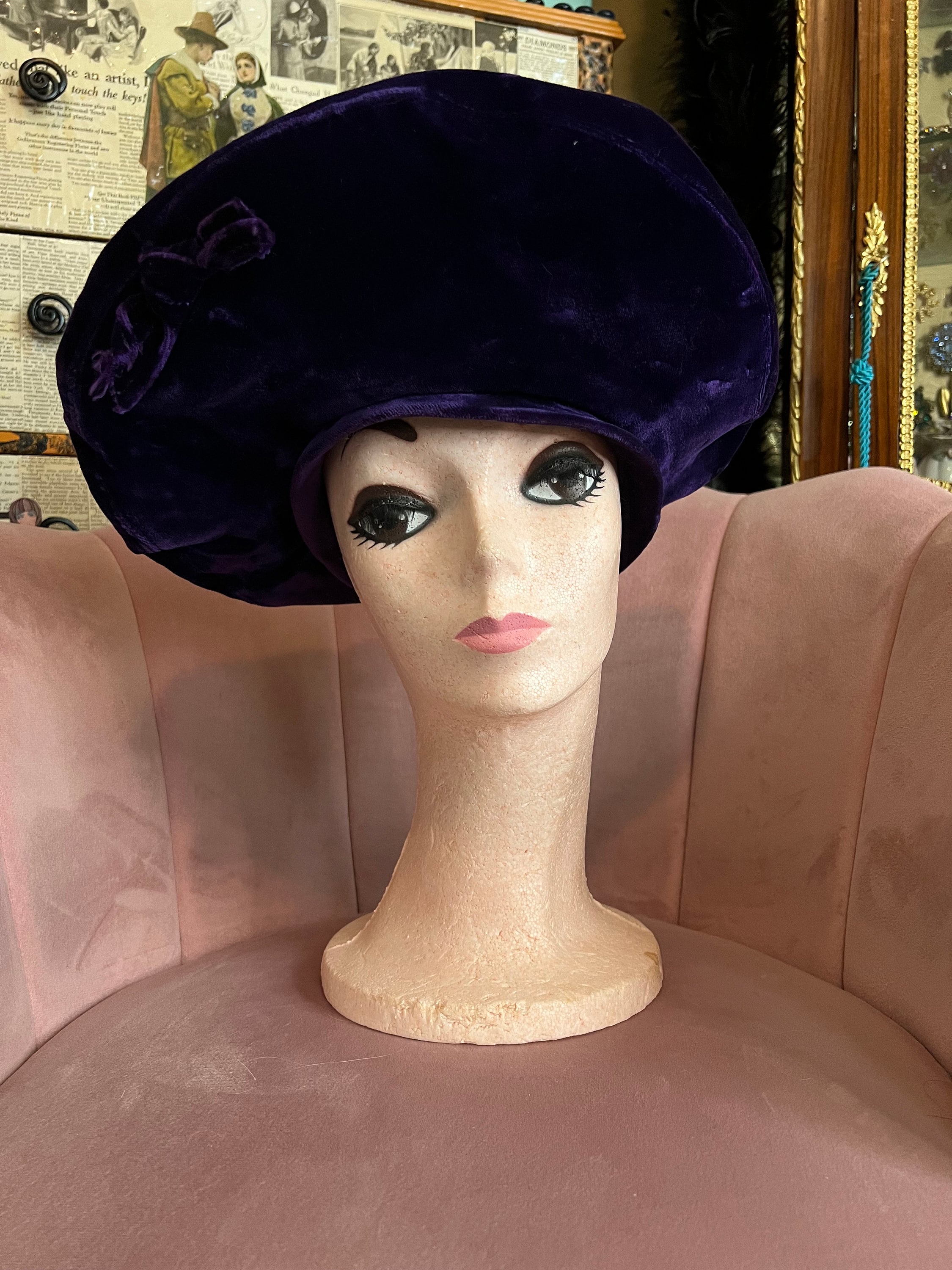 1960s Vintage Jack Mconnells Flair Purple Velvet Hat. - Etsy
