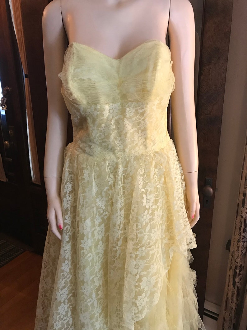 Precious Lemon Yellow 1950’s Prom Dress - Etsy