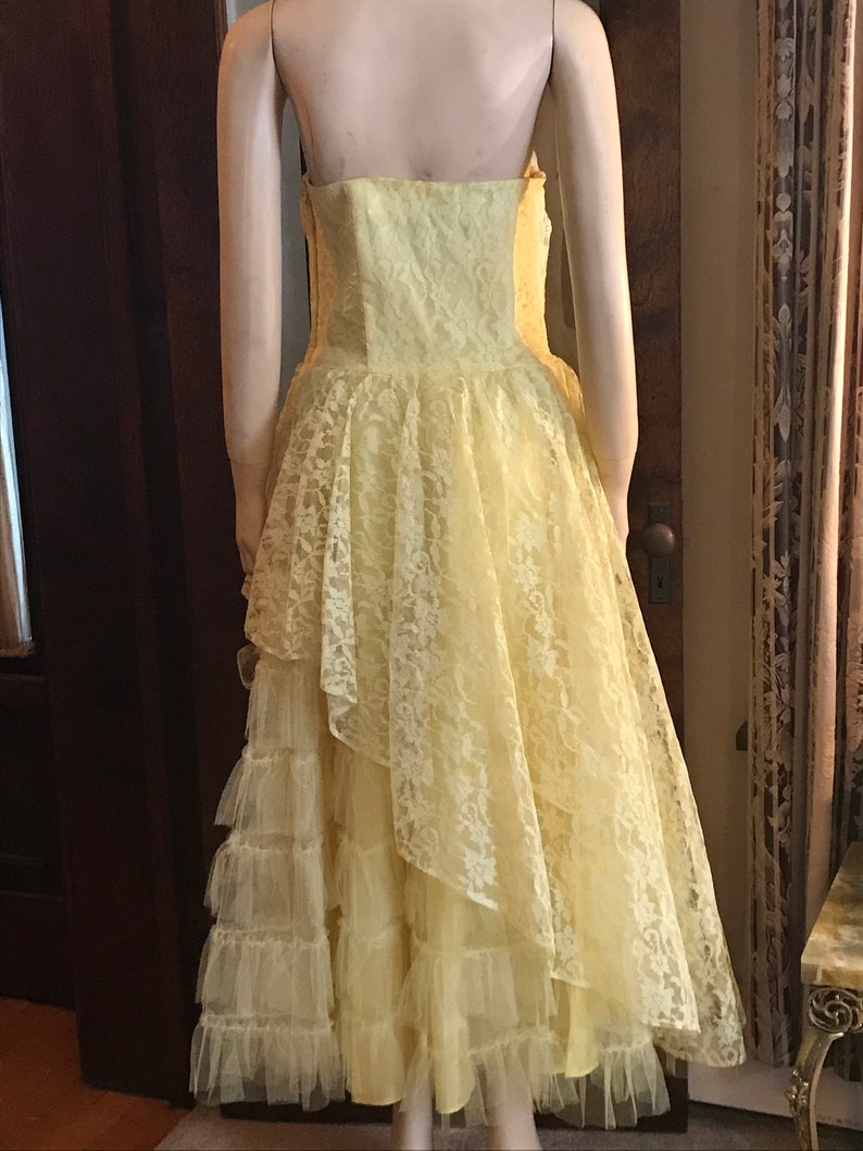 Precious Lemon Yellow 1950’s Prom Dress - Etsy