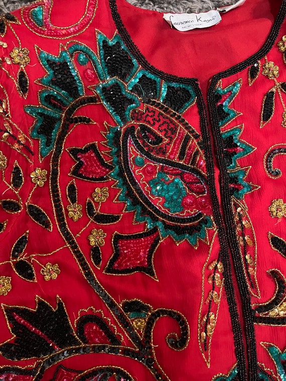 Paisley Sequin And Beaded Jacket - Gem