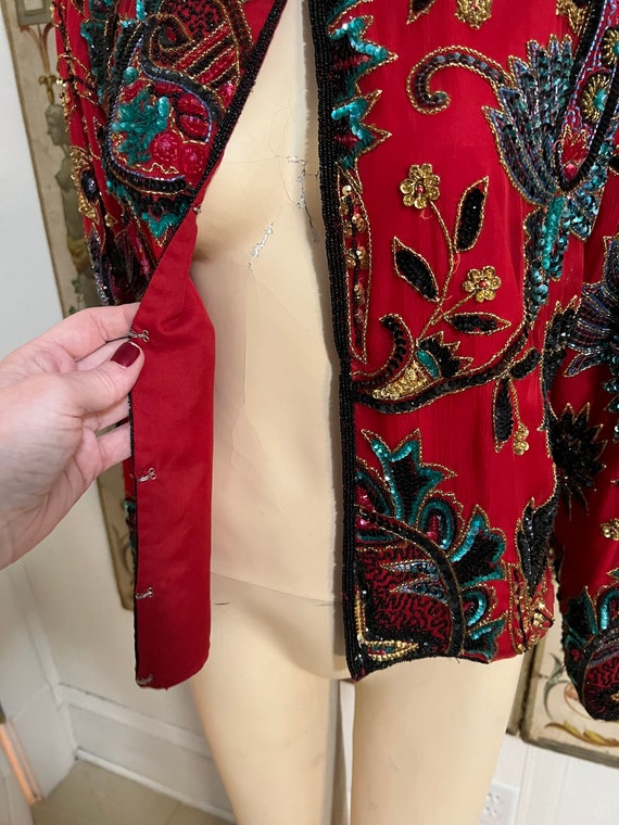 Paisley Sequin And Beaded Jacket - Gem