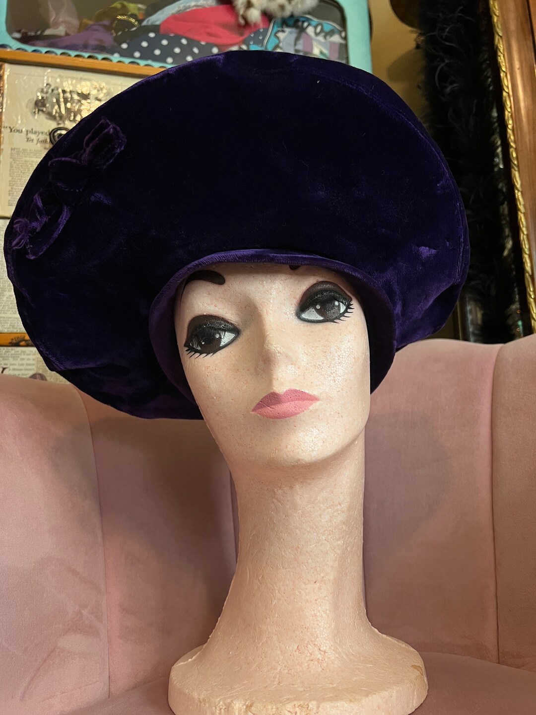 1960’s Vintage Jack Mconnell’s Flair Purple Velvet Hat. - Etsy