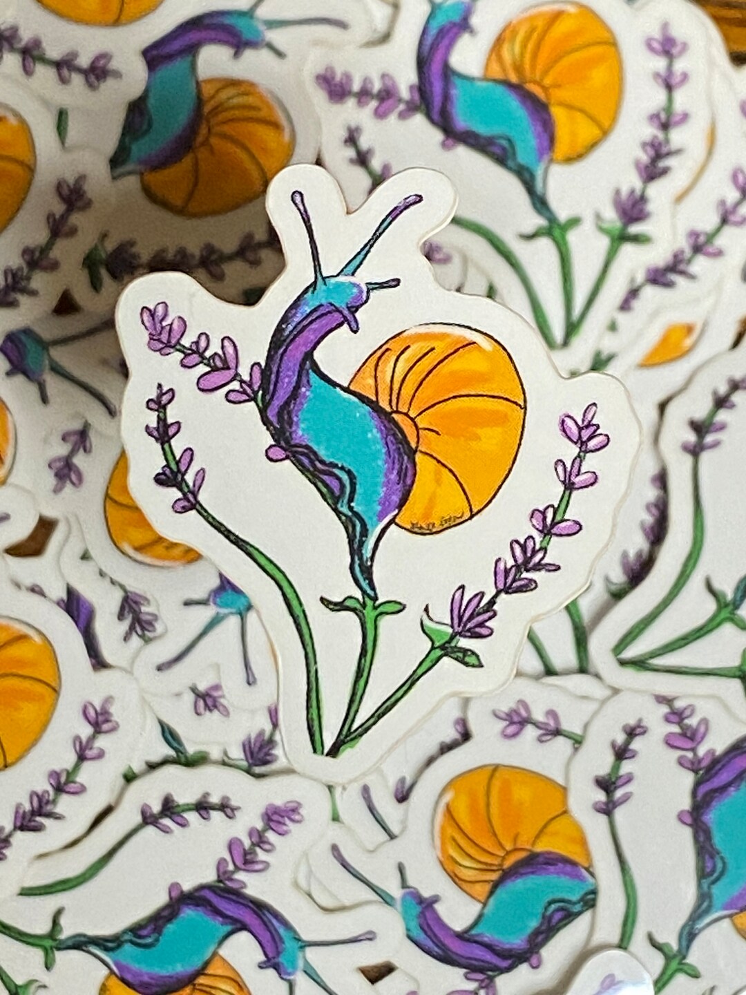 Snail Sticker Pack, Pack of Stickers, Snail Art, Snail Decal, Lavender ...