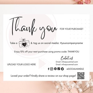 Thank You Note Template - Editable, Printable Instant Download, Digital ...