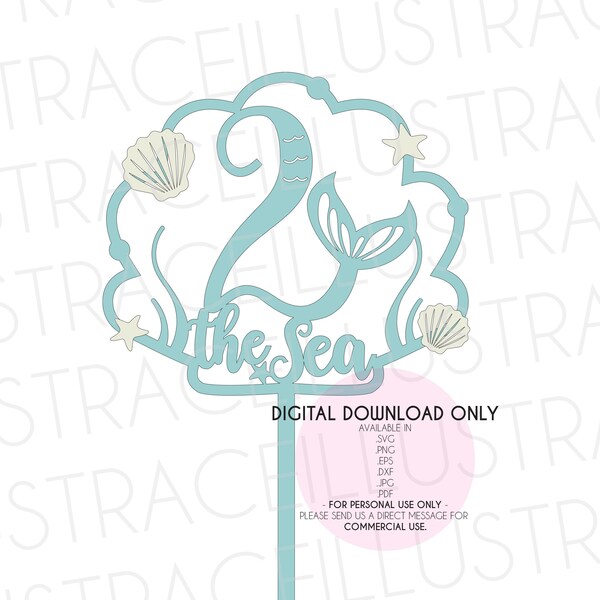 Mermaid Vector Cake Topper - Etsy
