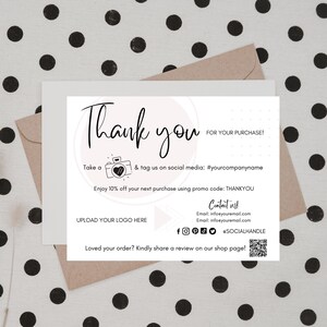 Thank You Note Template - Editable, Printable Instant Download, Digital ...