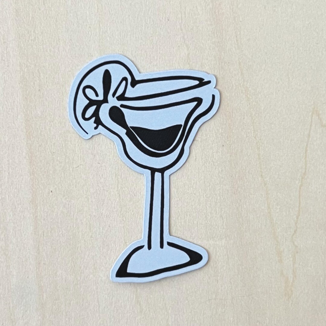 Martini Glass Sticker, Cocktail Drink Sticker for Water Bottle, Tumbler ...