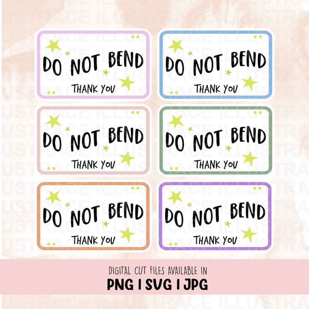 Do Not Bend Label Sticker Svg, Packaging Label Template, Sticker for ...