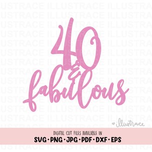 SVG 40th Birthday Cake Topper Svg Forty Cake Topper Svg, Vector, Cricut ...