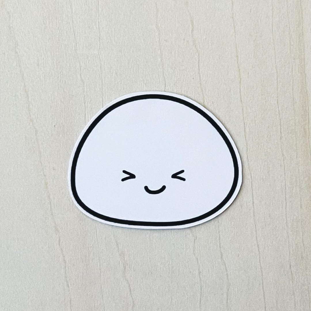 Cute Mochi Face Sticker - Laminated Waterproof Die-cut Sticker for ...