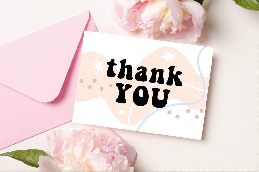 Minimalistic Thank You Card Template, Thank You Card Printable, Thank ...