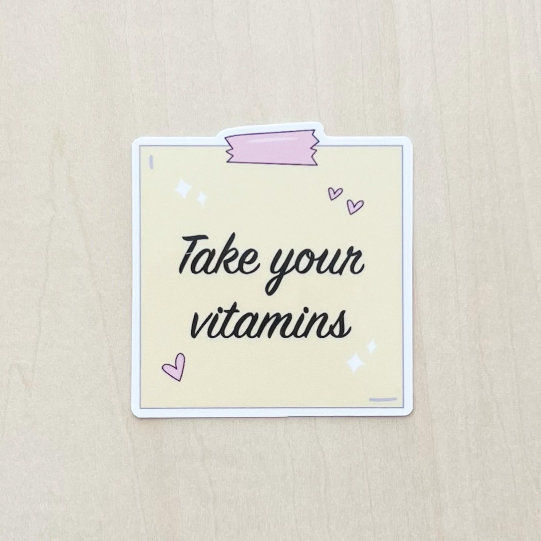 Take Your Vitamins Sticky Note Sticker Daily Reminder Sticker for Water ...