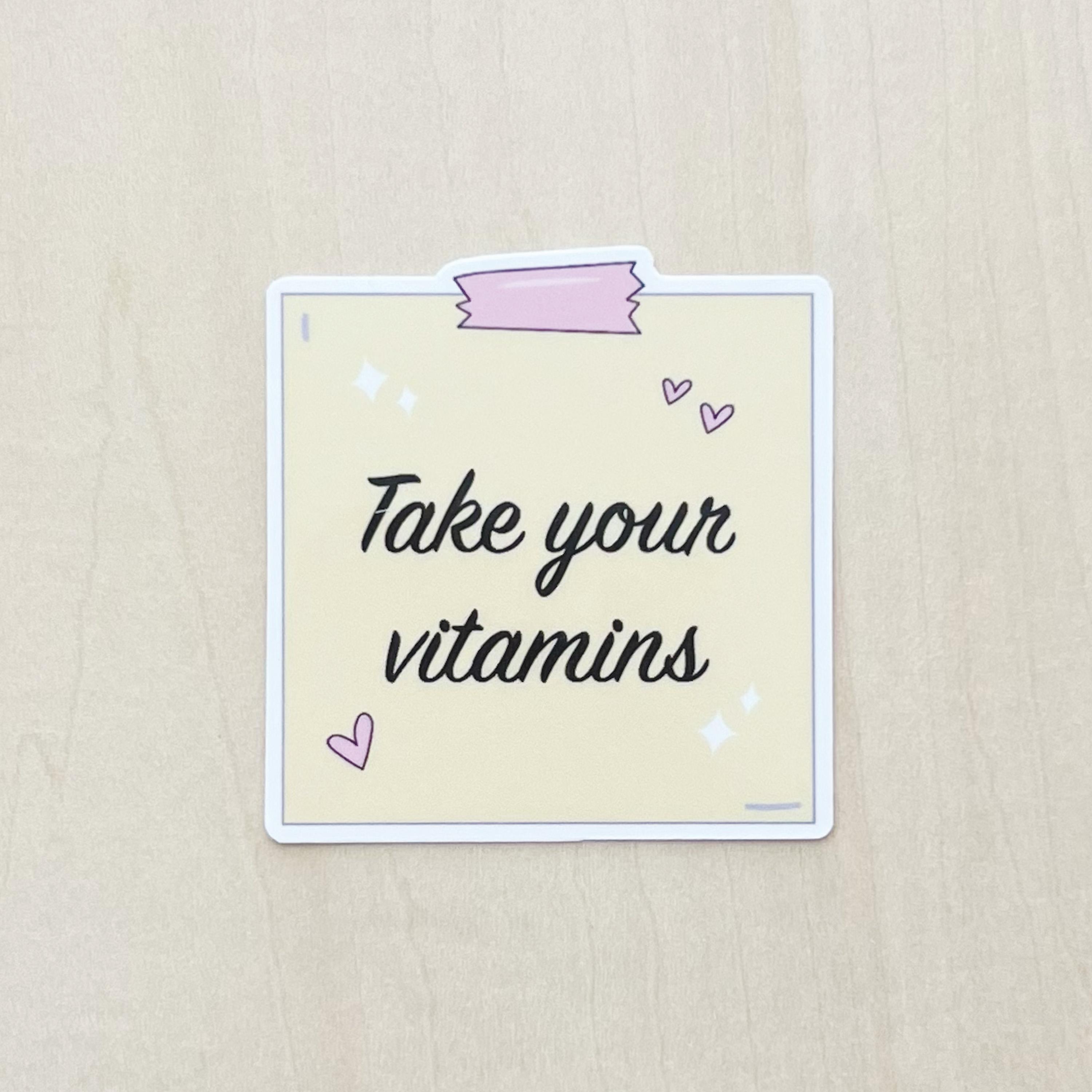 Take Your Vitamins Sticky Note Sticker Daily Reminder Sticker for Water ...