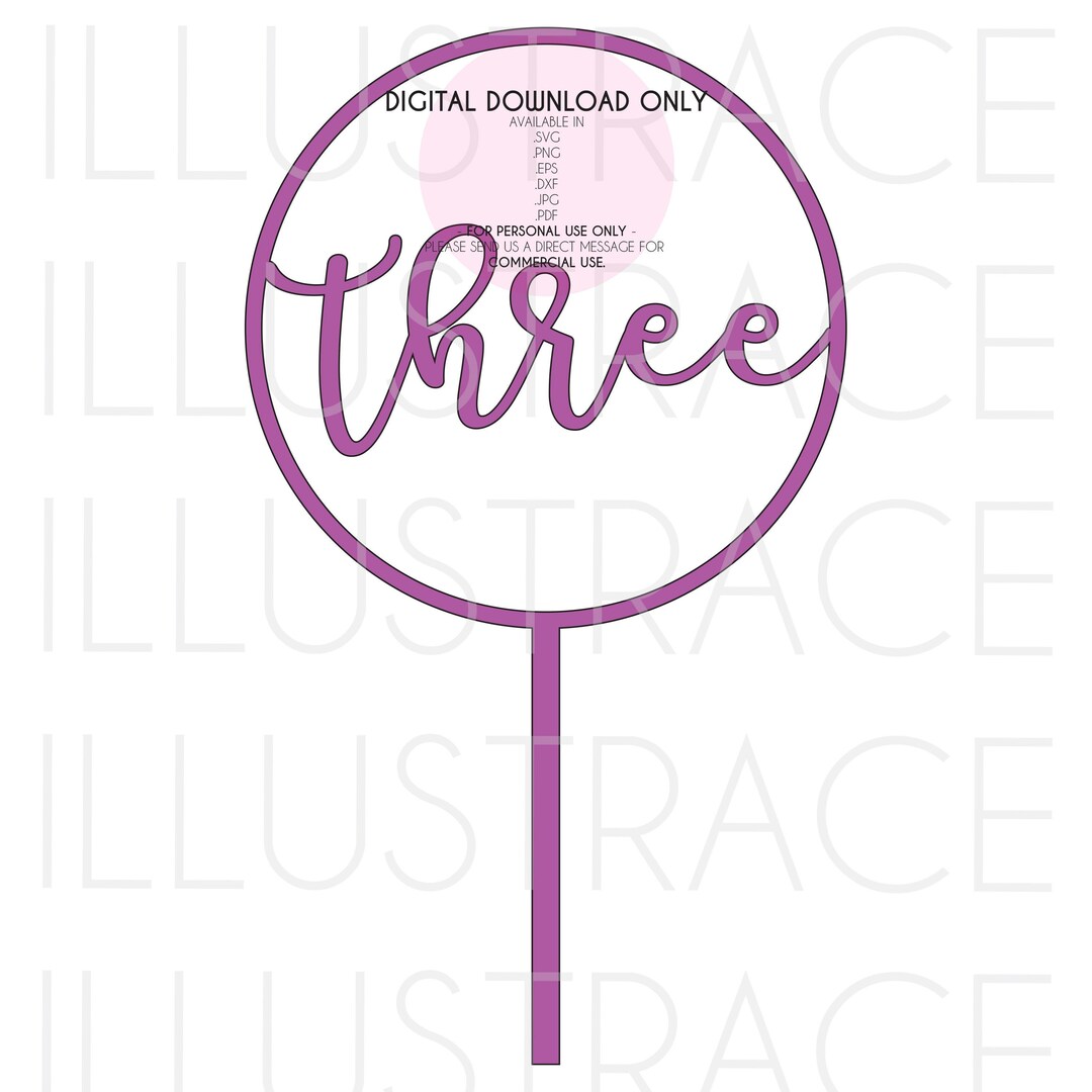 Three Cake Topper SVG – 3rd Birthday, Smash Cake (digital Download) - Etsy