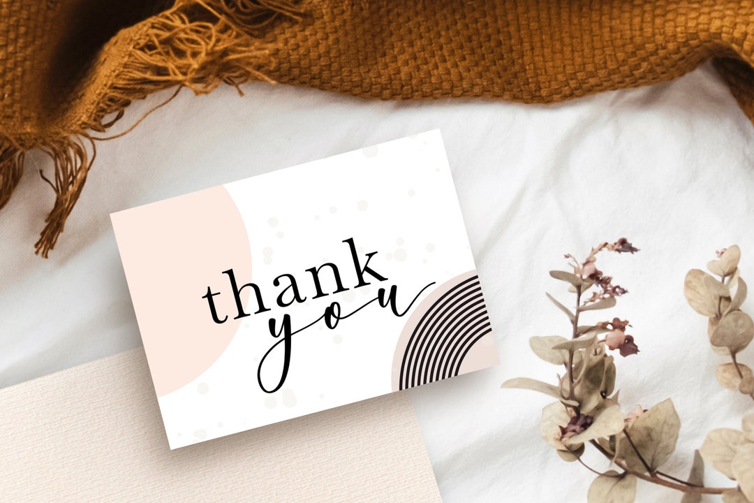 Minimalistic Thank You Card Template, Thank You Card Printable, Thank ...