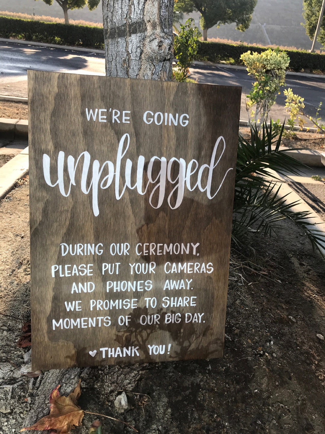 Unplugged Ceremony Wedding and Special Events - Hand Painted Wood Sign ...