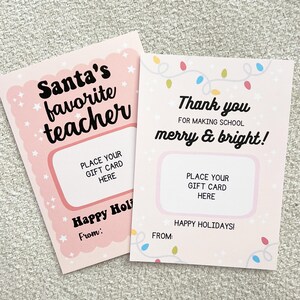 14 Cards Pack - Christmas Gift Card Holder for Teacher, Holiday Gift ...