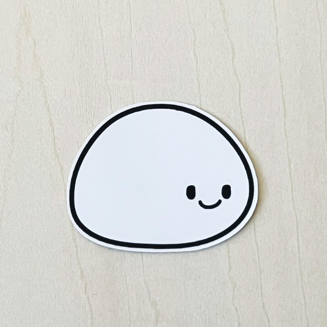 Cute Mochi Face Sticker - Laminated Waterproof Die-cut Sticker for ...