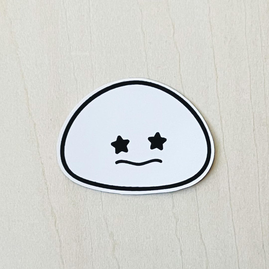 Cute Mochi Face Sticker - Laminated Waterproof Die-cut Sticker for ...