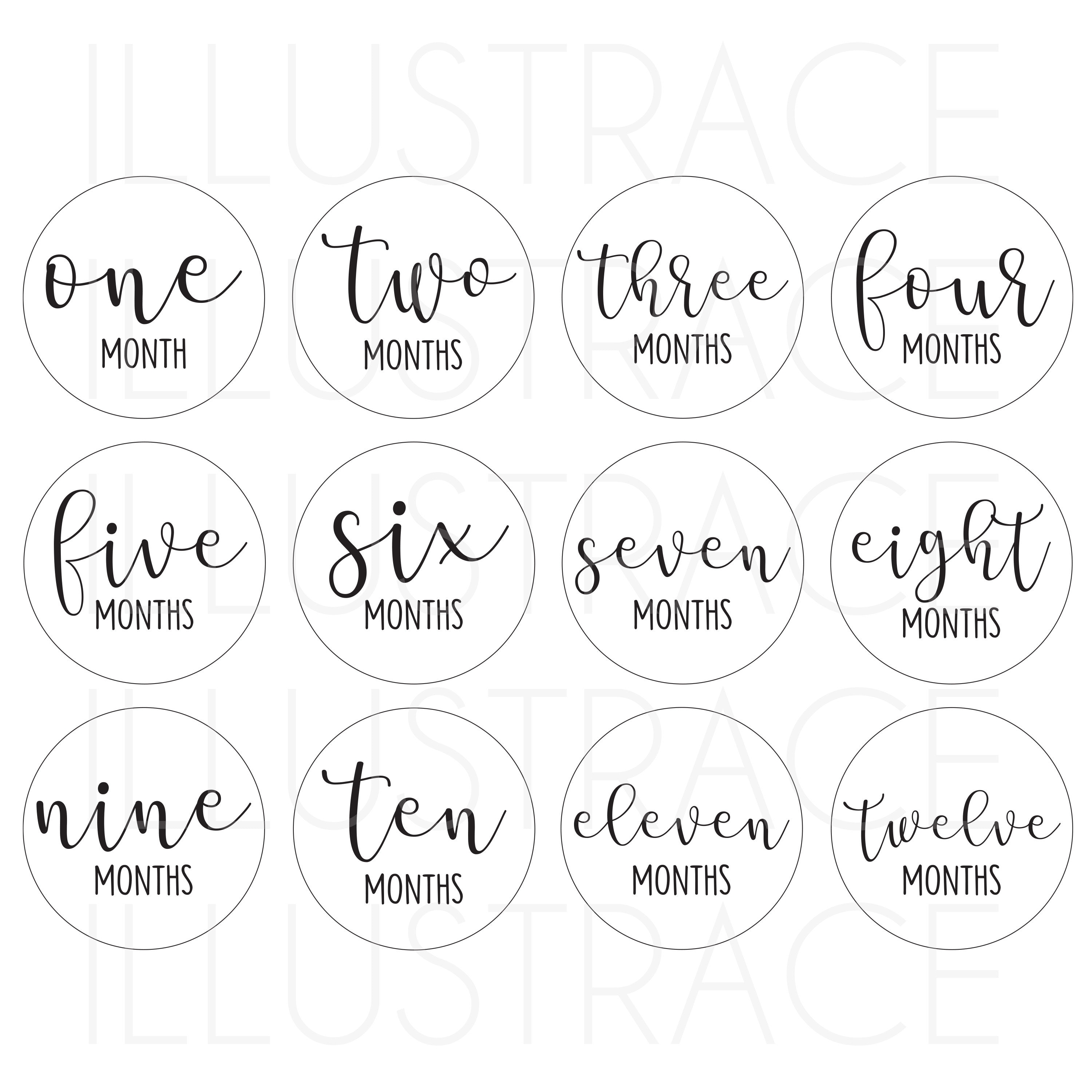 SVG File: 1-12 Months Baby Monthly Milestones Shapes Decor - Etsy