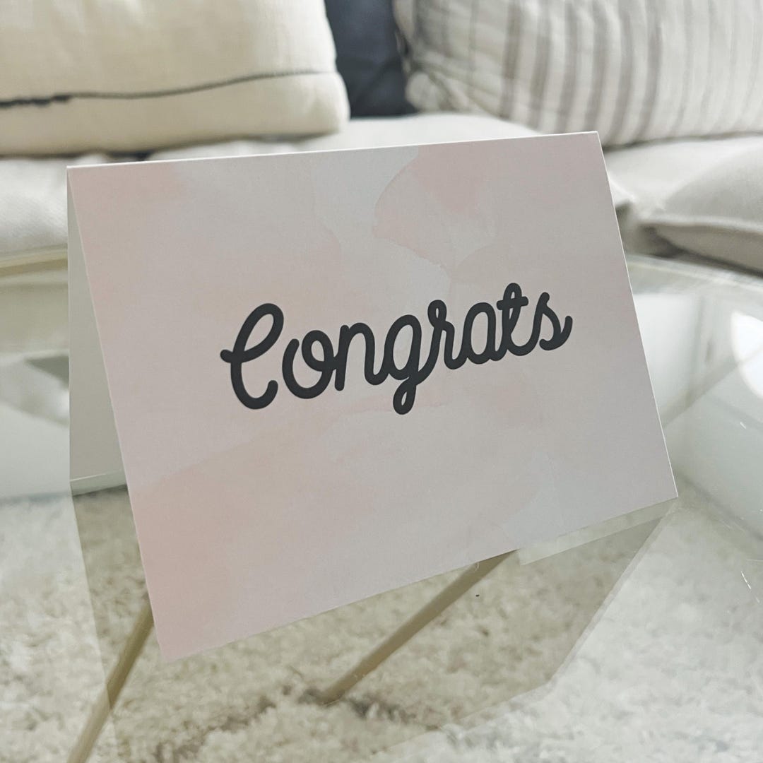 Congrats Card, Minimalistic Congrats Card, Congratulations Card for ...