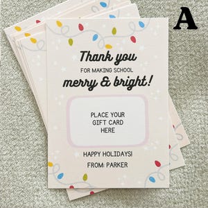14 Cards Pack - Christmas Gift Card Holder for Teacher, Holiday Gift ...