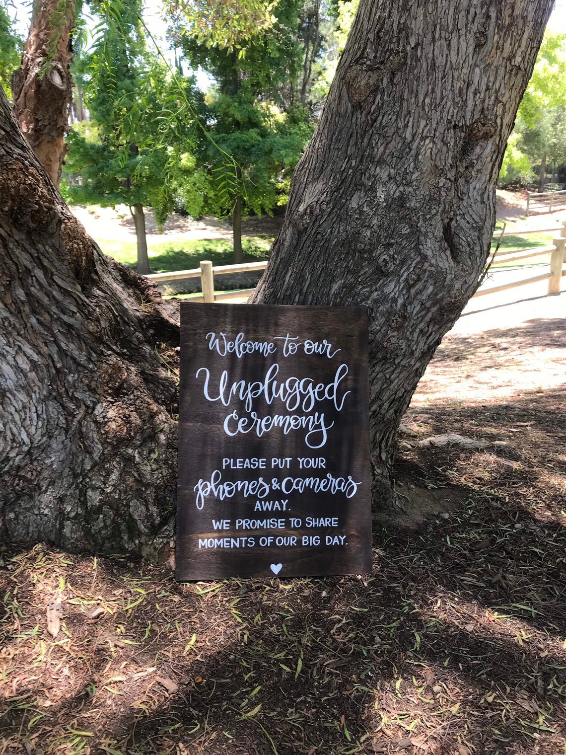 Unplugged Ceremony Wedding and Special Events - Hand Painted Wood Sign ...