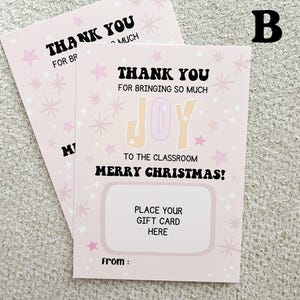 14 Cards Pack - Christmas Gift Card Holder for Teacher, Holiday Gift ...