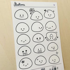 Cute Mochi Sticker Sheet - Funny Kawaii Sticker, Waterproof Labels ...