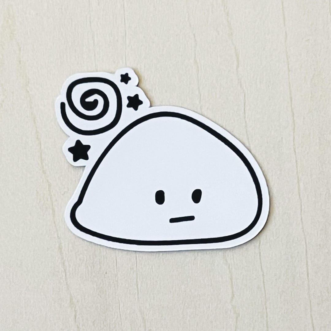 Cute Mochi Face Sticker - Laminated Waterproof Die-cut Sticker for ...
