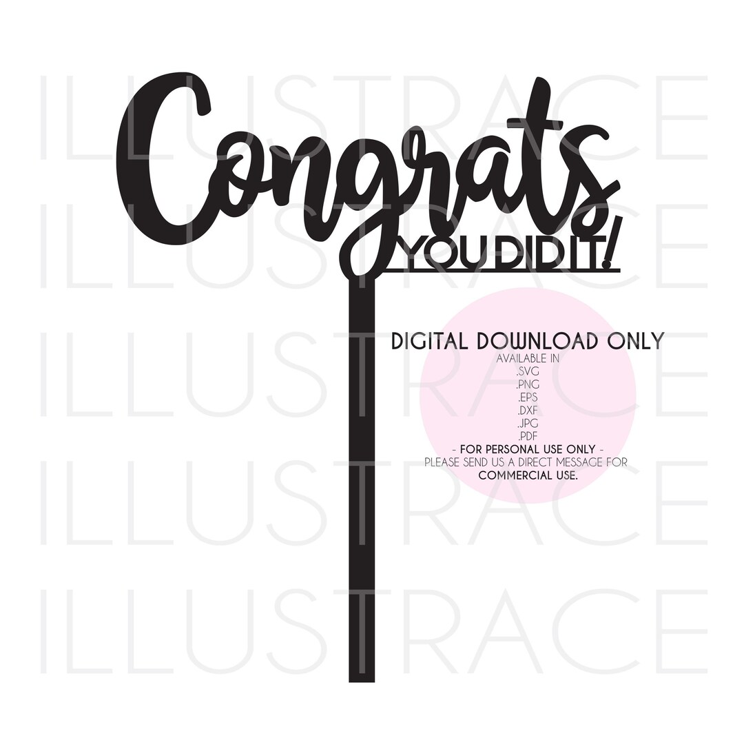SVG File: Congrats Cake Topper Shapes, Decor, Vector, Cricut ...