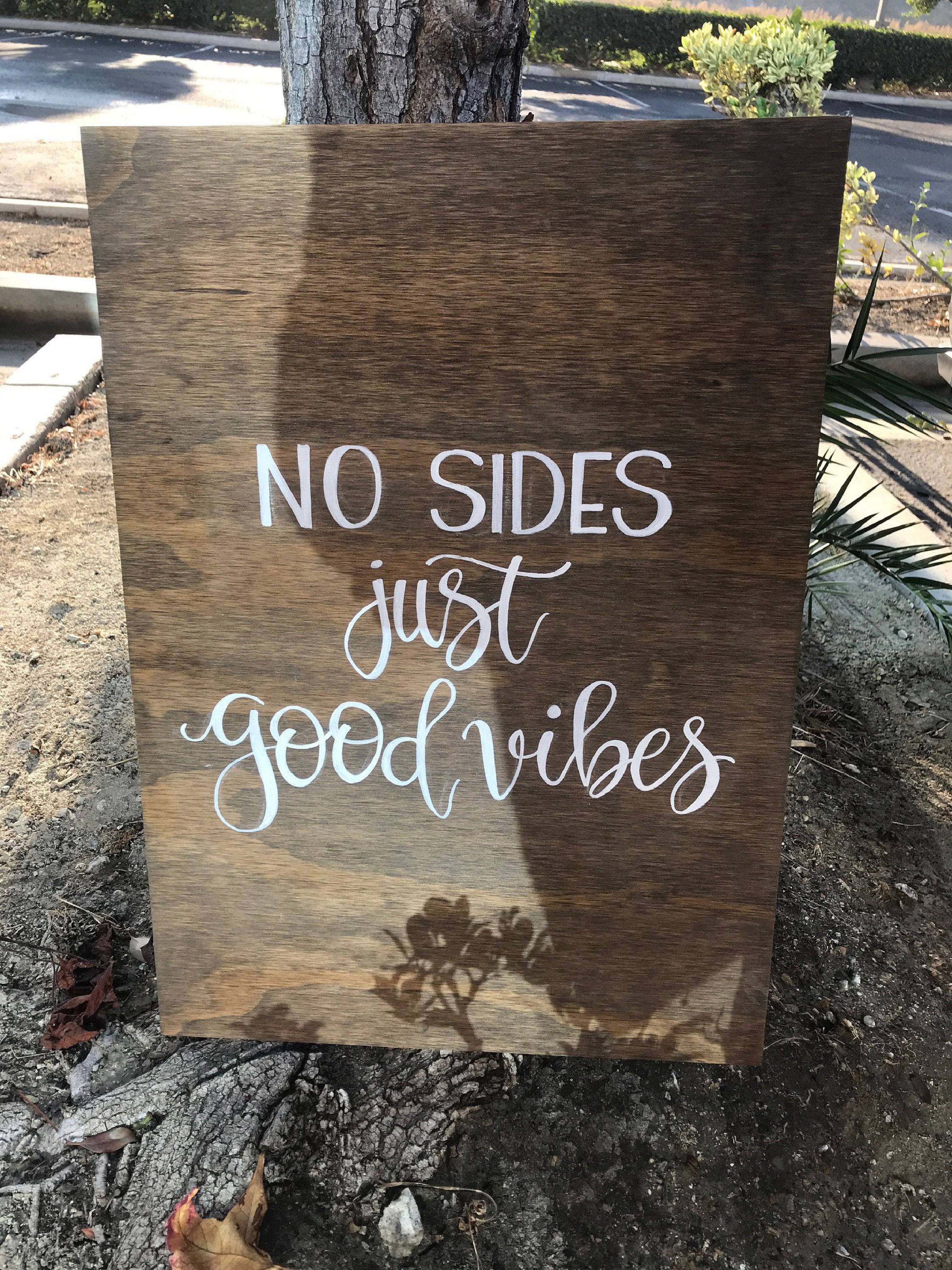 Wedding Ceremony - No Sides Just Good Vibes - Hand Painted Wood Sign - Etsy