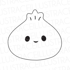 SVG Dumpling, Vinyl Sticker, Stickers, Cake Topper, Clip Art, Vector ...