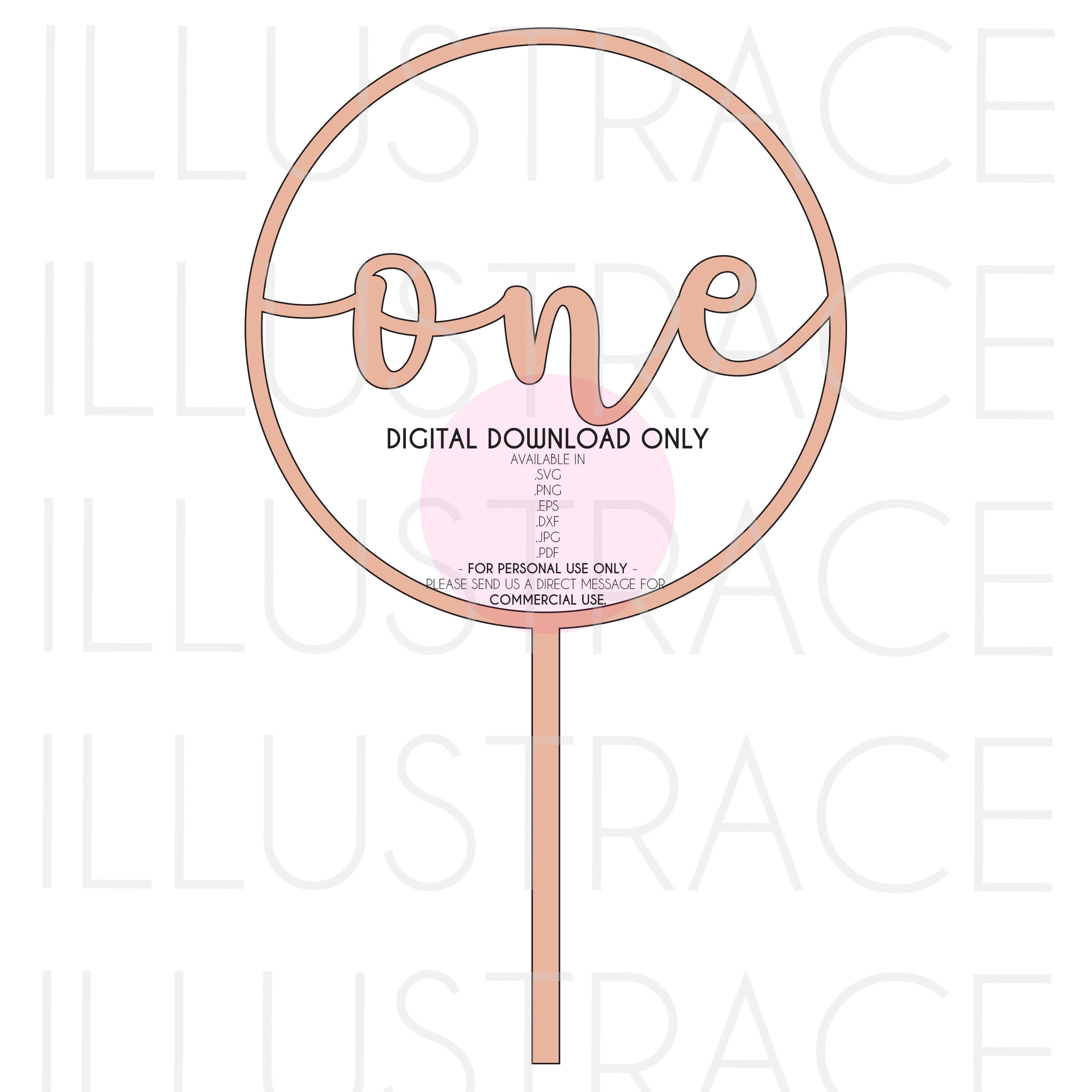 SVG File One Cake Topper Template Onederful Onederland - Etsy