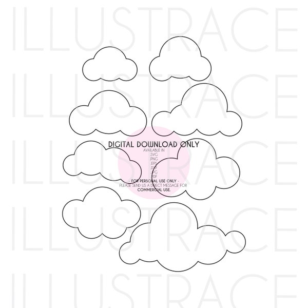 Cloud Cut Out Template - Etsy