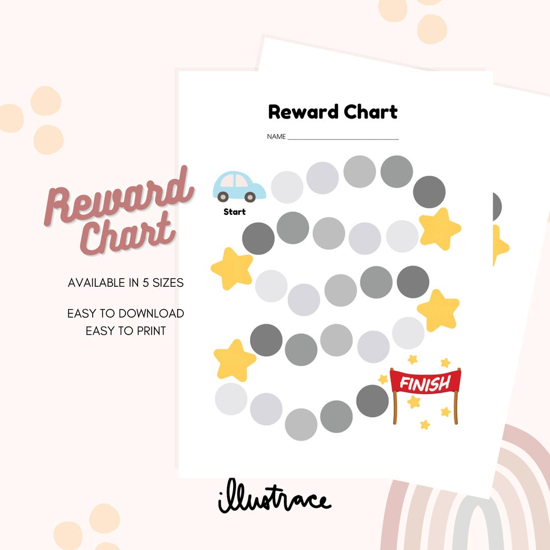 Reward Chart Printable Sticker Chart Toddler Reward Chart Kids Sticker ...