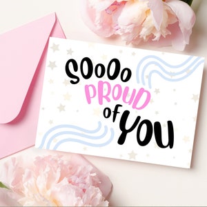 So Proud of You Card Template, Graduation Card Template, Graduation Card Printable, Grad Card ...
