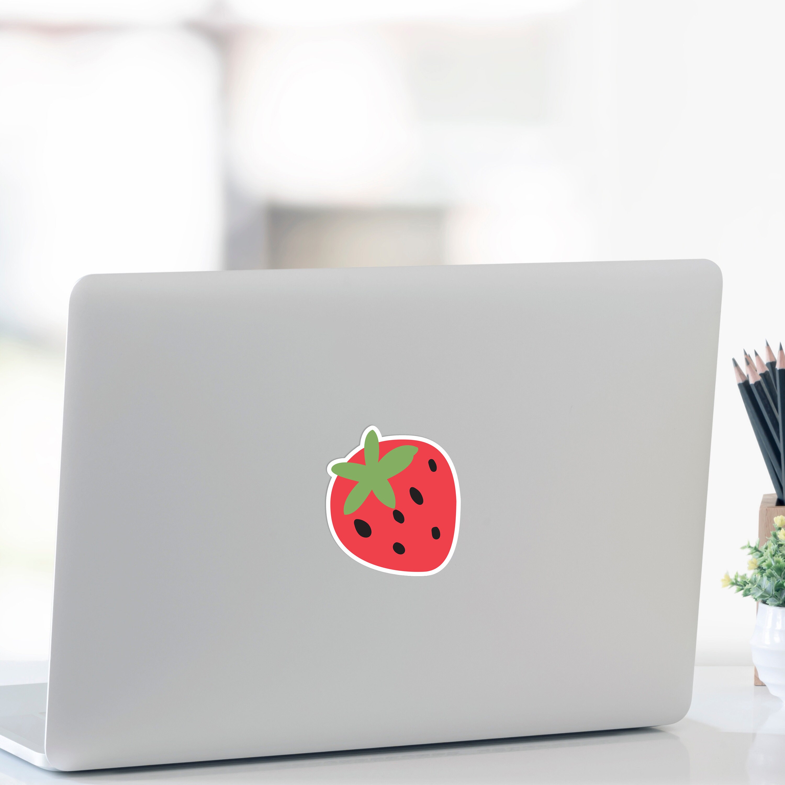 Strawberry Sticker - Cute Strawberry Sticker, Fruit Sticker, Laminated ...