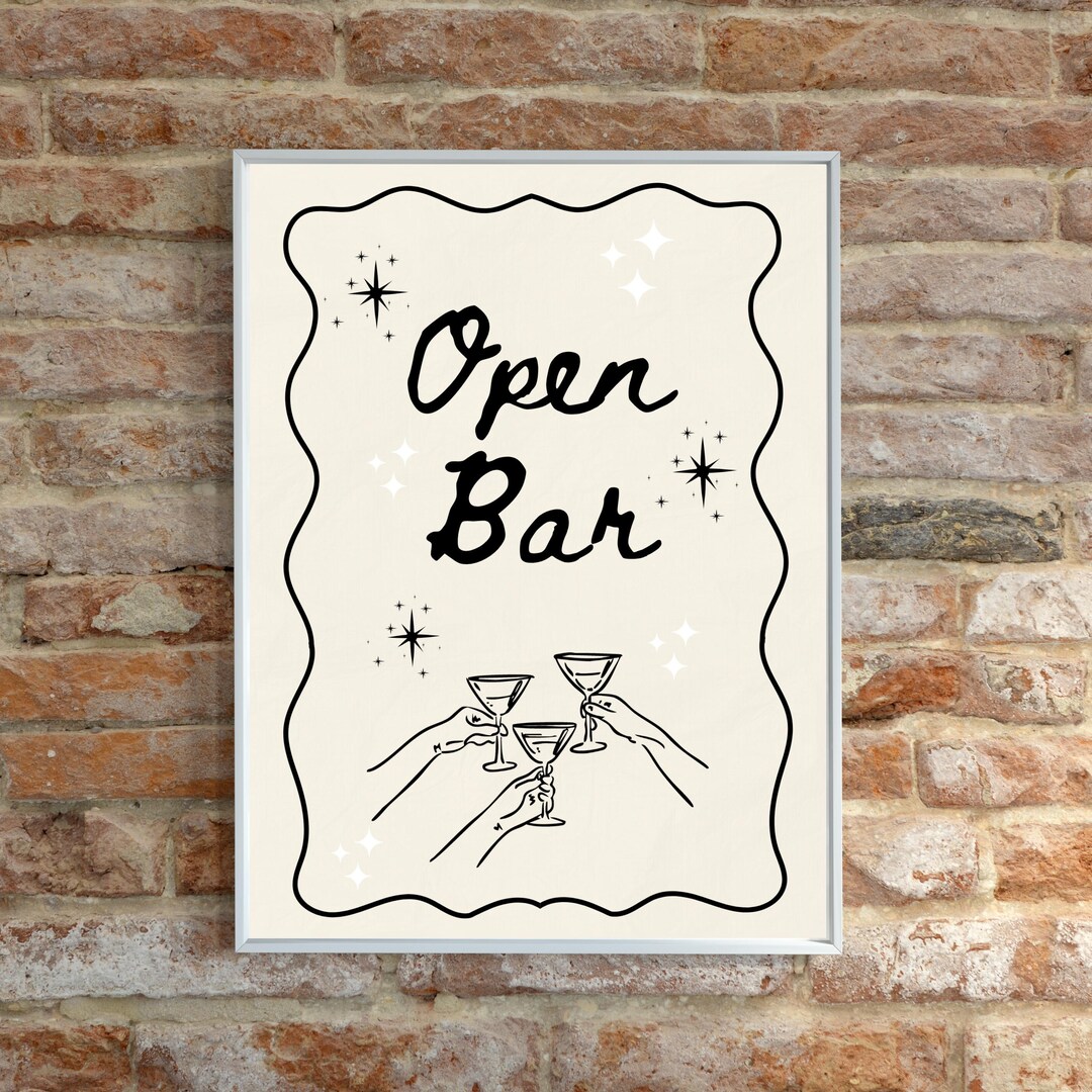 Wedding Bar Sign Template Wedding Bar Menu Template Open Bar Sign Drink ...