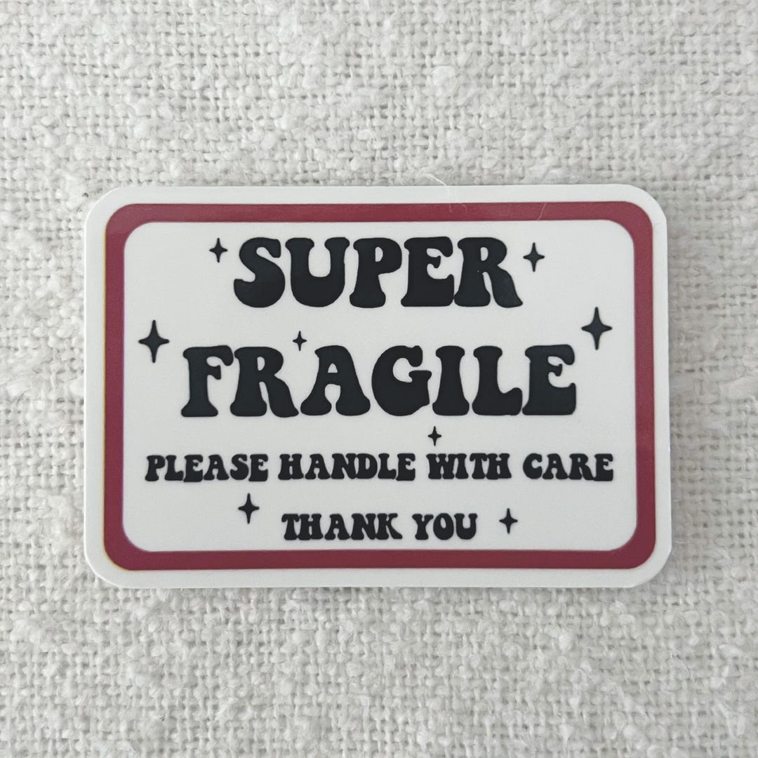 Super Fragile Sticker Waterproof Die-cut Sticker for Water Bottle ...