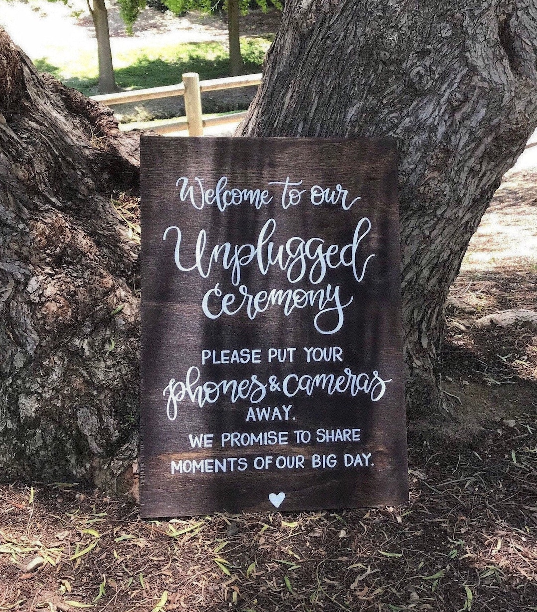 Unplugged Ceremony Wedding and Special Events - Hand Painted Wood Sign ...