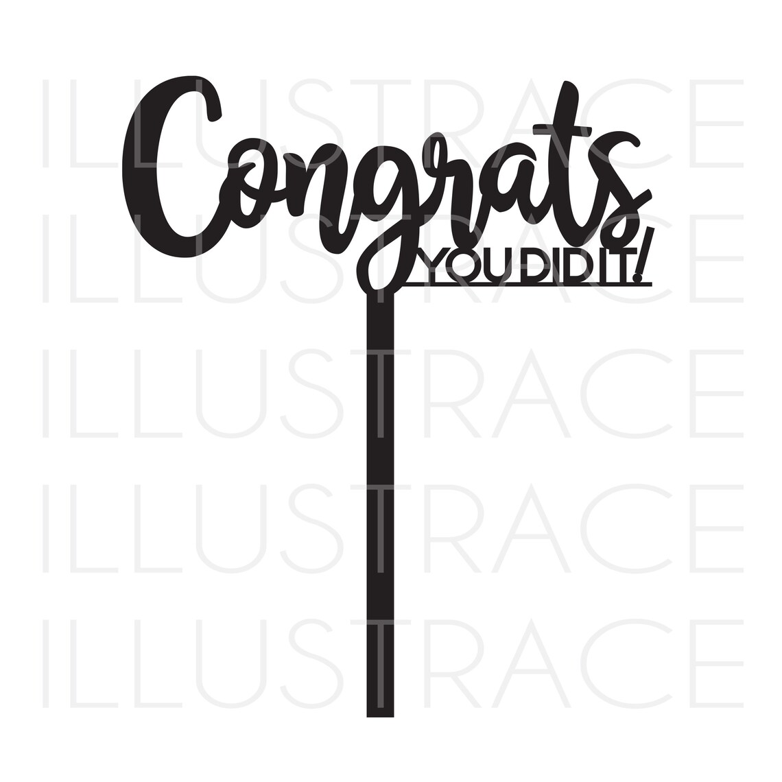 SVG File: Congrats Cake Topper Shapes Decor Vector - Etsy